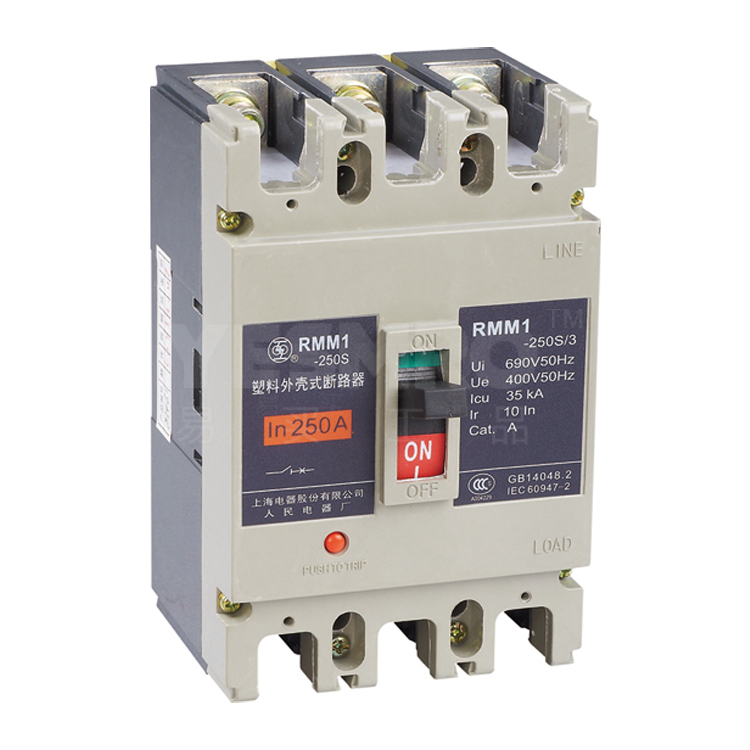 上海人民电器厂(上联) RMM1 塑壳断路器 RMM3L-250H/4300 250A 4P 60 3【复式热磁脱扣器】 A【N极不安装过电流脱扣器，且始终接通，不与其他三极一起合分】 250 ...