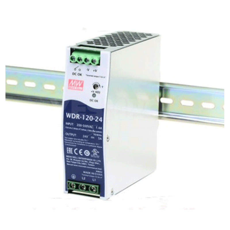 台湾明纬 MEAN WELL WDR系列工业导轨型电源 WDR-120-24 120W 24V 5A 120W 24-29V 180-550VAC或254-780VDC H07738【价格 ...