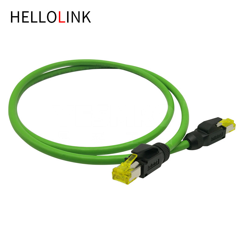 HELLOLINK 工业屏蔽四芯网线 RJ45-4P-3M-D 绿色四芯柔性 3m 绿色四芯柔性 3米 C11466【价格 图片 批发 报价】_易买工品官网