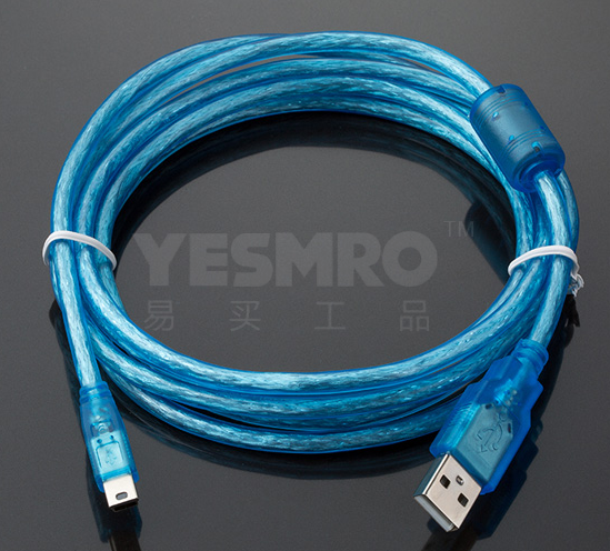 艾莫迅 下载线 USB-MINI透明蓝3米 USB-mini口 3m 适用于三菱Q系列PLCmin口 CL2875【价格 图片 批发 报价】_易买工品官网