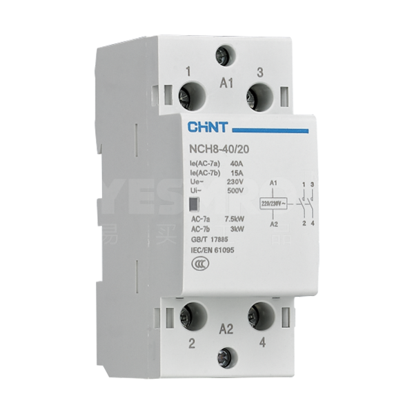 正泰 CHINT NCH8-40/20 220/230V 2P 40A模块化交流接触器 WE7374【价格 图片 型号 参数 产品手册】_易买工品官网