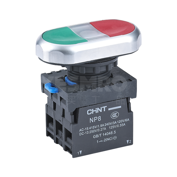 正泰 CHINT NP8系列双头钮 NP8-11SD 绿 AC/DC 24V 带灯双头钮 一常开一常闭 绿钮＋红钮 LED灯 绿 AC/DC24V 710342800000406 HL5948 ...
