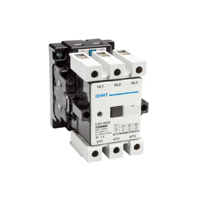 正泰 CHINT CJX1系列交流接触器 CJX1-45/22 220V 交流接触器 常规接触器 45A 两常开两常闭 侧挂AX2 AC220V 710010110045220 H83205 ...