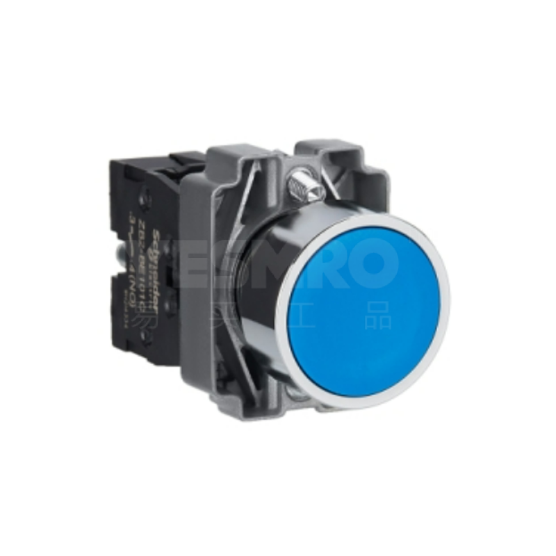 施耐德 Schneider XB2系列平头弹簧复位按钮 完整型号 XB2BA61C=ZB2BZ101C+ZB2BA6C 平头复位按钮 蓝色 ...