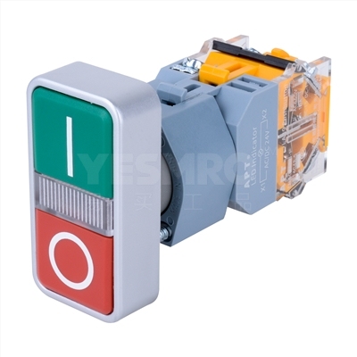 APT LA39-B系列带灯双位按钮 LA39-B2-22RD/rgb23 b【蓝】 23【AC/DC24V】 rg【红绿】 RD【带灯双位 ...