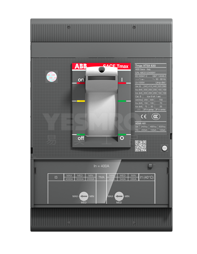 ABB Tmax XT系列 塑壳断路器 紧凑型 XT5N 630 TMA 630-6300 3p F F - - 固定式 热磁式 热磁门限值可调 电流保护，远程控制 10247008 ...