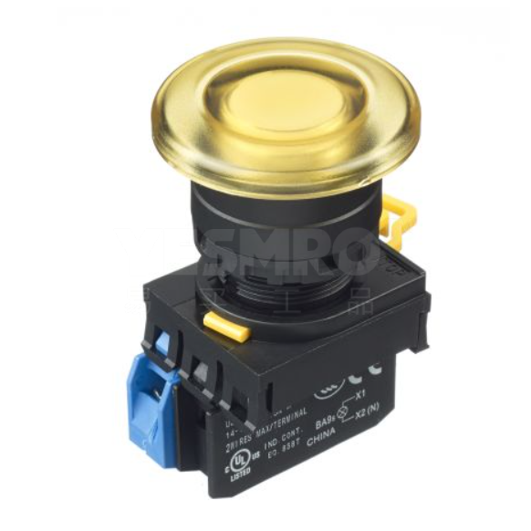 和泉 IDEC YW系列大蘑菇头形照明按钮 YW1L-M4E10Q4Y Φ40mm大蘑菇头形按钮 Φ22 Φ40 带灯 LED 瞬时型 ...