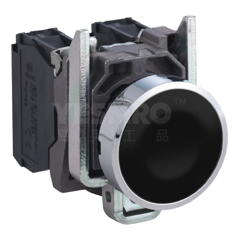 施耐德 Schneider XB4系列平头复位按钮 XB4BA21=ZB4BZ101+ZB4BA2 平头按钮 圆形 22mm 黑色 1NO 自 ...