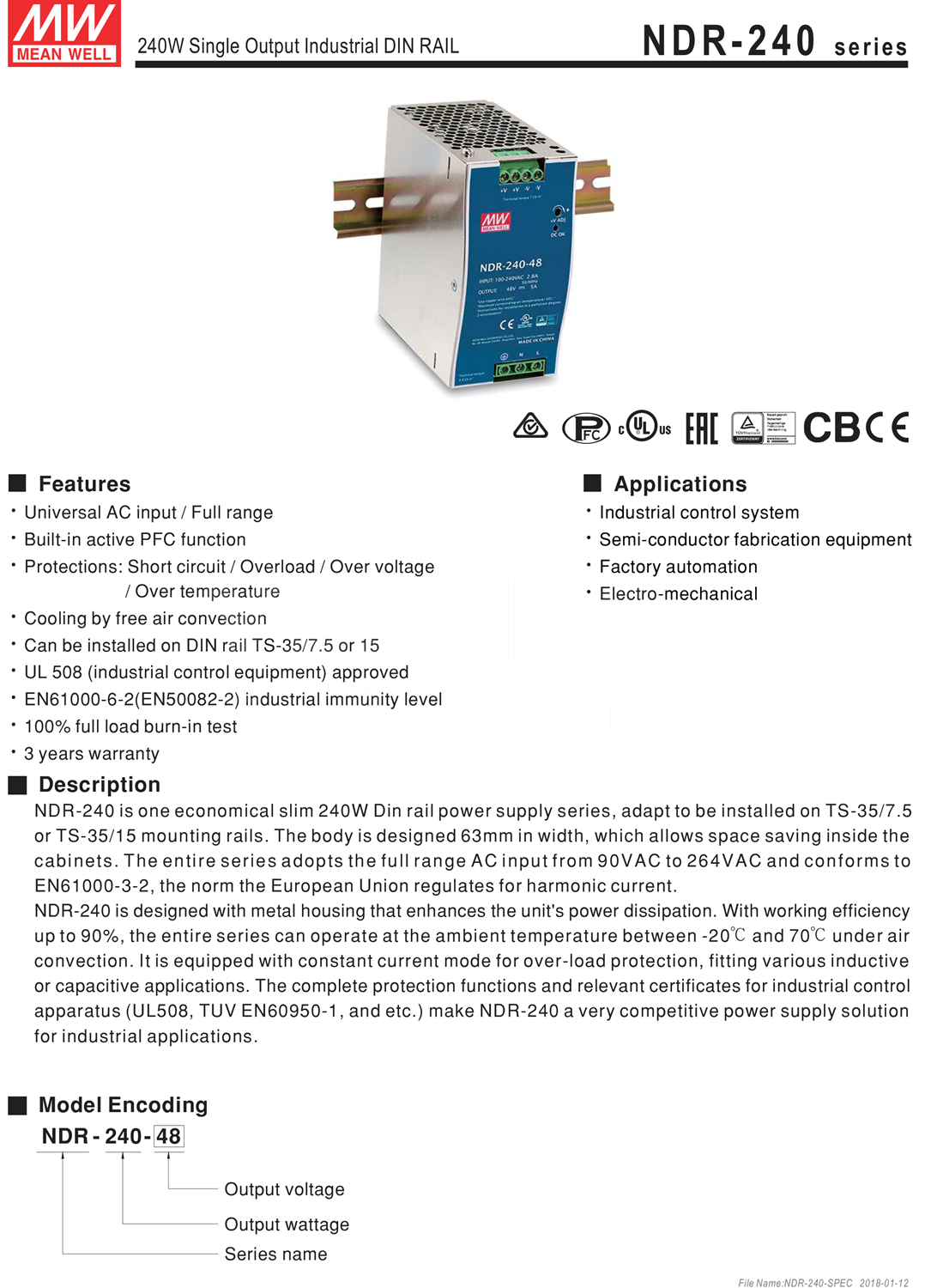 台湾 明纬 NDR-120-24【价格 报价 型号 代理 经销商】_易买工品官网