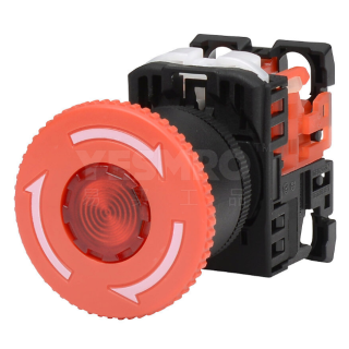 富士电机 Fuji Electric AR/DR22 (22mm) 按钮开关 , 指示灯类产品 AR22V2L-12E3R LED 蘑菇头 红 ...