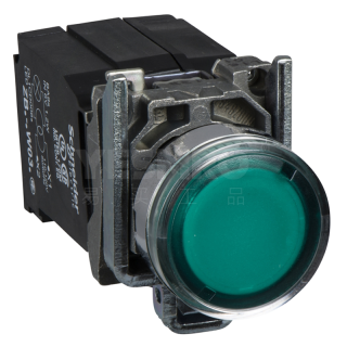 施耐德 Schneider XB4系列带灯平头复位按钮(配 BA 9s 灯泡) XB4BW3345=ZB4BW045+ZB4BW33 金属 ...