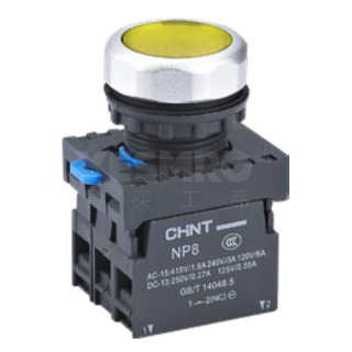 正泰 CHINT NP8系列带灯平钮 NP8-10BND 黄 AC 110V-220V 带灯平头按钮 圆形 22mm 黄色 1NO 自复型 710342800000174 HK7130【价格 ...
